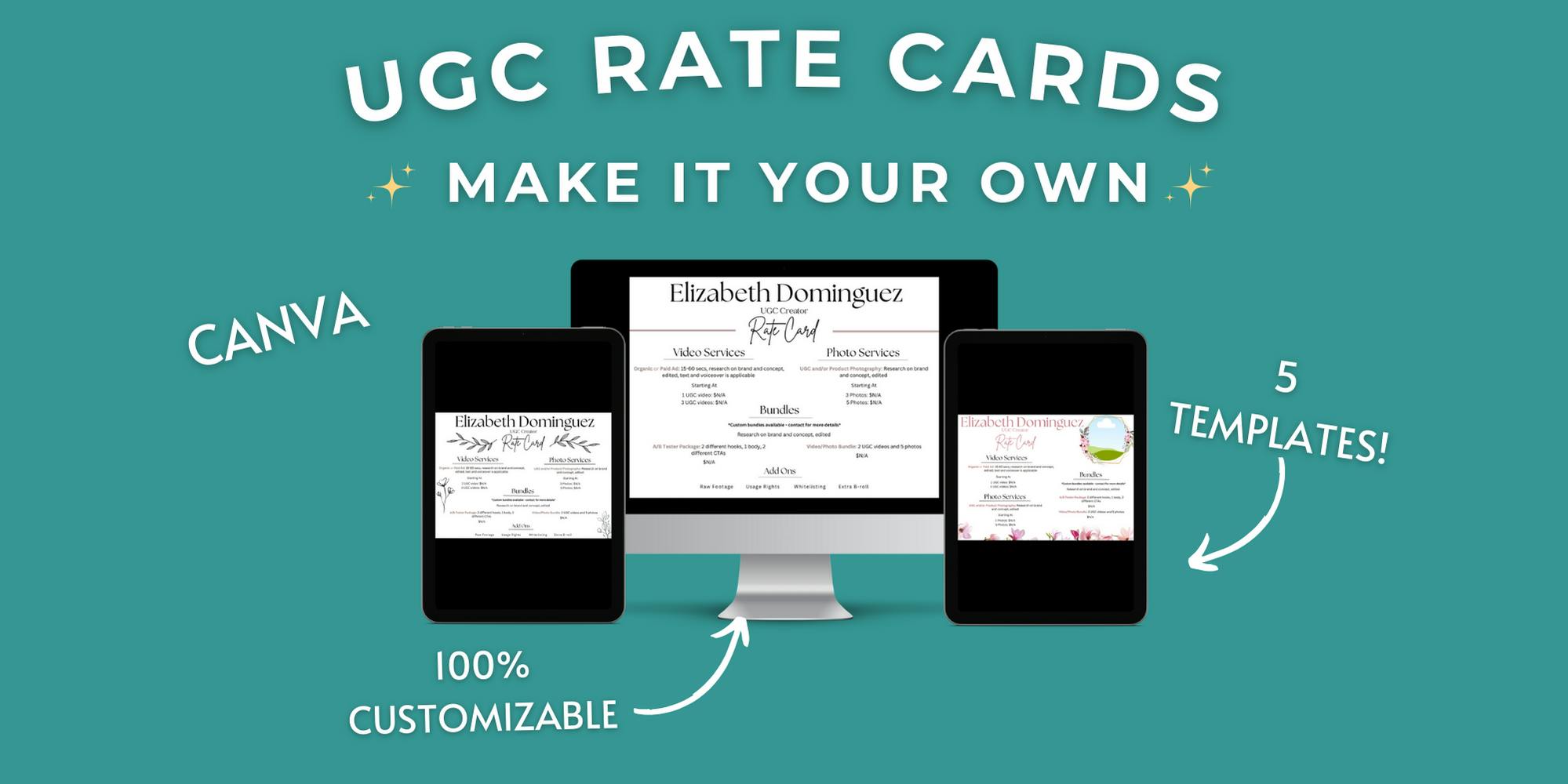 UGC Rate Cards *MAKE IT YOUR OWN* | Snipfeed